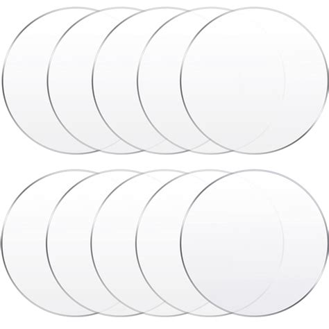 10 Pieces Clear Circle Acrylic Sheet Round Plexiglass Disc Blank Circle Plastic Blank Disc
