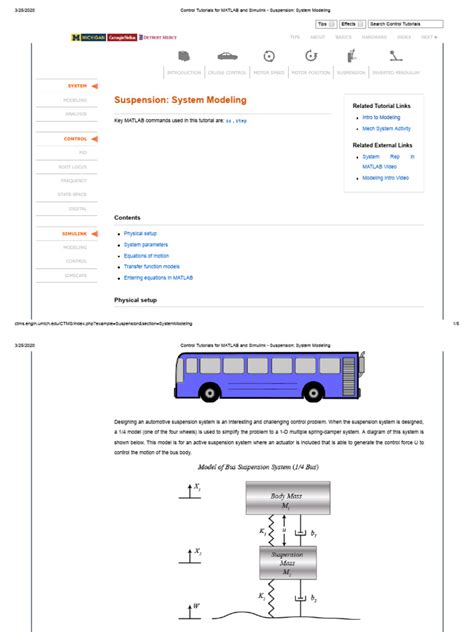 7 Control Tutorials For MATLAB and Simulink - Suspension - System Modeling | PDF | Applied ...