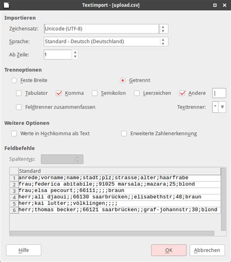 Öffnen einer CSV Datei Ibelsa Webbasierte Hotelsoftware