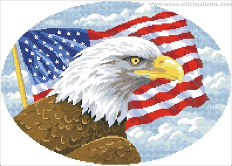 Freedom Eagle Counted Cross Stitch Patterns And Charts