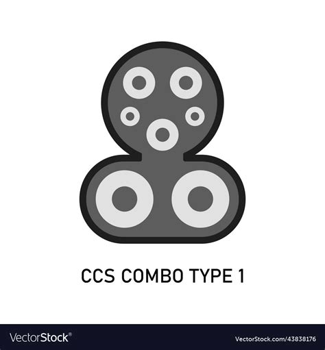 Electric Car Charging Plug Type Ccs Combo Vector Image