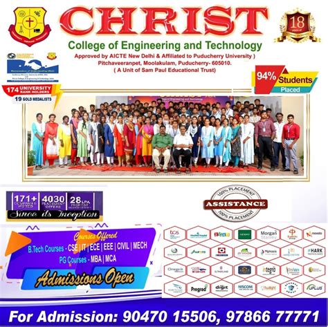 Admission Christ College Of Engineering And Technology