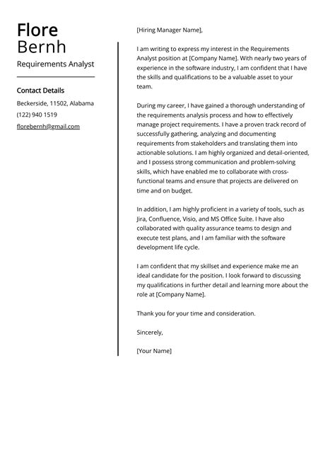 Requirements Analyst Cover Letter Examples Template And 20 Tips