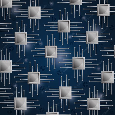Premium Vector Circuit Board Seamless Pattern Background Of Microchip