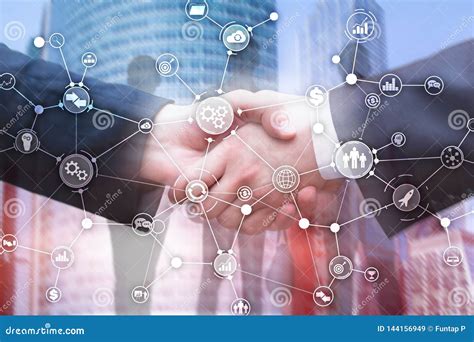 Business Process Structure Industrial Workflow Diagram Automation Innovation Concept On Virtual