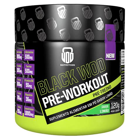 Pré Treino Wod Nutrition Black Pre Workout Limão 120g Drogarias Pacheco