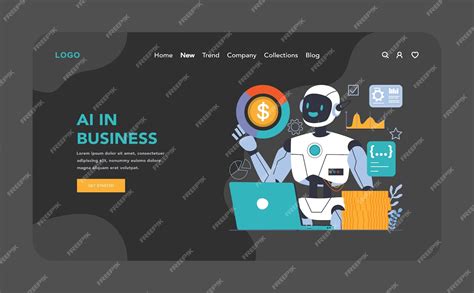 Premium Vector Ai Integration Dark Or Night Mode Web Landing