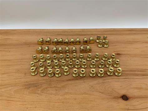 Vintage Set Of 56 Piano Knobs Desk Knobs Brass Etsy