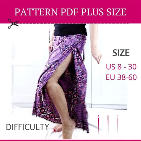 Plus Size Wrap Pants Sewing Pattern Pdf Pattern Pants For Sewing Pants Pdf Patterns Plus Size