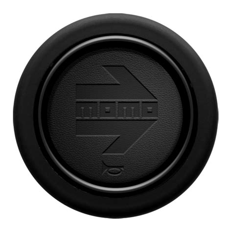 Momo Standard Horn Button 2 Contact Embossed Black Leather Arrow