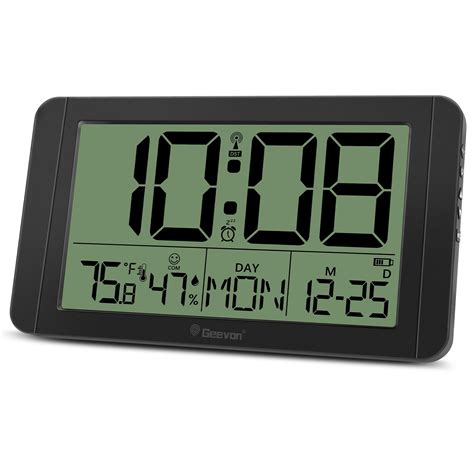 Geevon Digital Atomic Alarm Clock For Bedroom Digital Atomic Wall Clock With Large Big Numbers