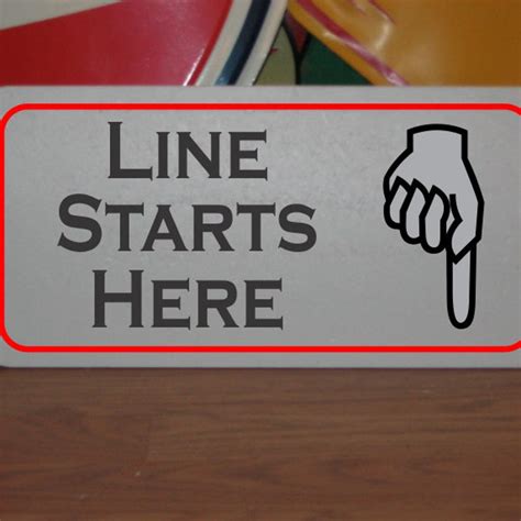 Line Starts Here Sign Etsy