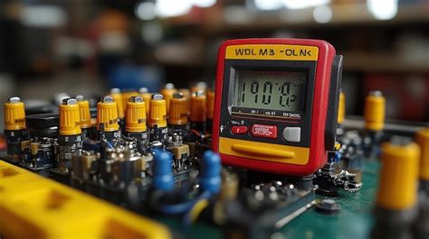 Digital Multimeter On Circuit Board Premium Ai Generated Image