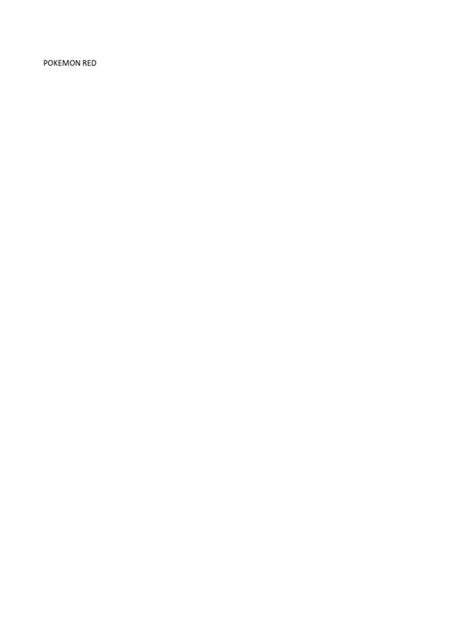 Pokemon Red Pdf