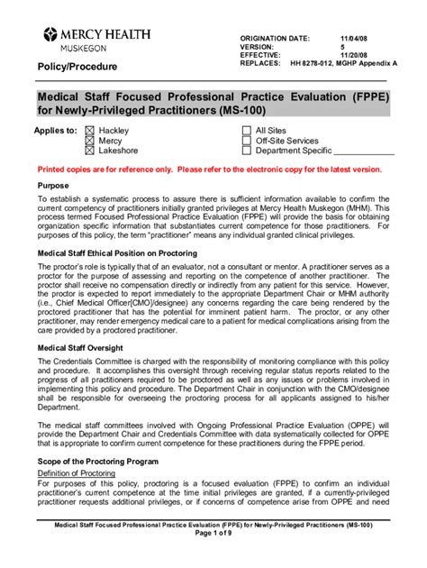 Fillable Online Medical Staff Focused Professional Practice Evaluation