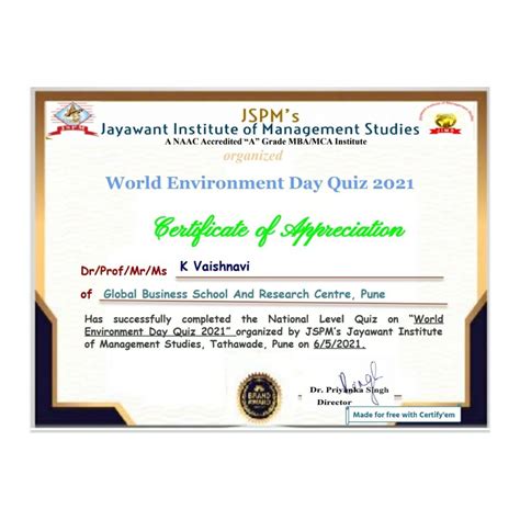 Vaishnavi Kulkarni On Linkedin Environment Is Not Anyones Property