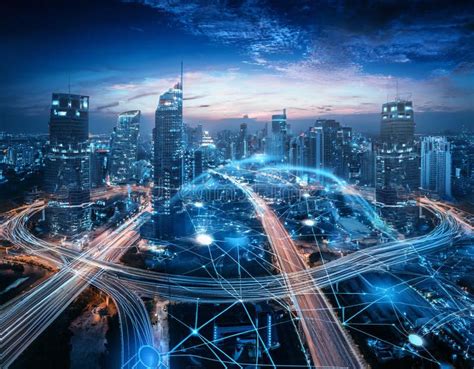 Close Up Of Smart Cities Technologies Stock Illustration Illustration