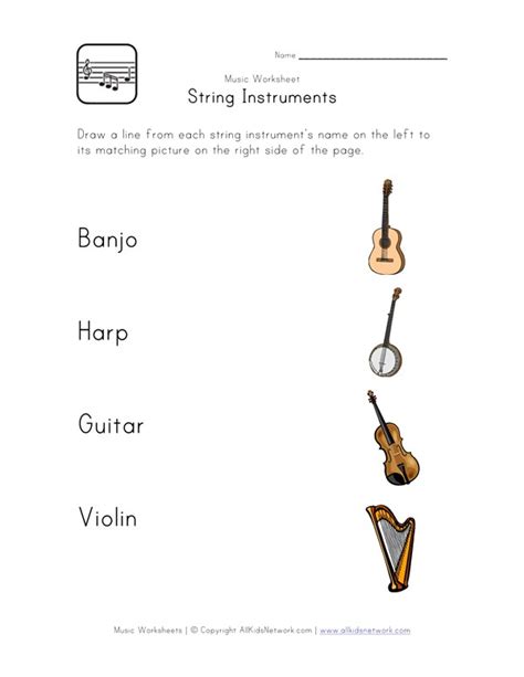String Instruments Worksheet Free Worksheets Samples