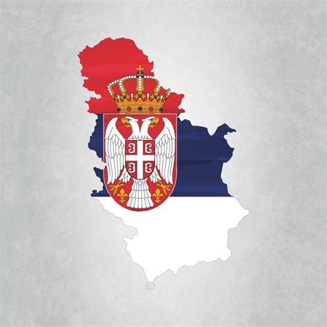 Serbia Map With Flag 4266705 Vector Art At Vecteezy