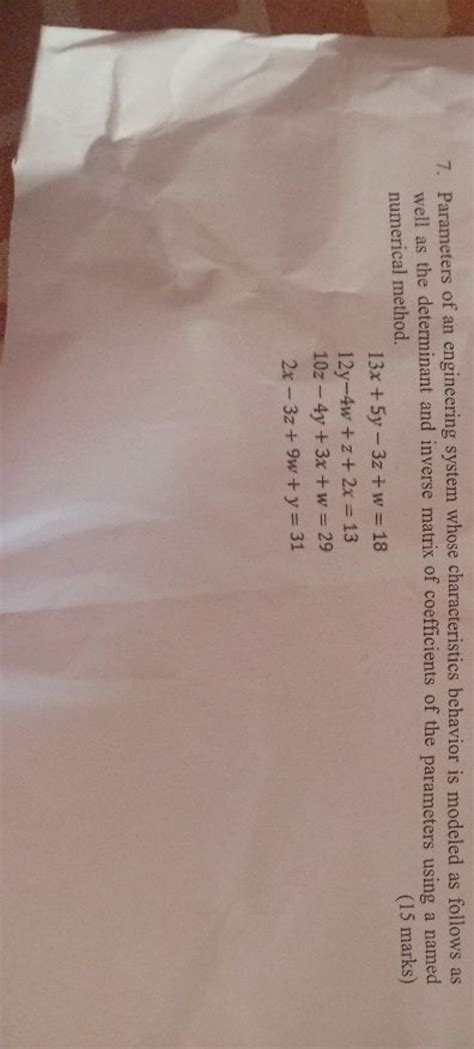 Parameters Of An Engineering System Whose Characteristics Behavior Is Mod