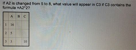 solved cells c1 c2 and c3 contain the values 2 4 6 if