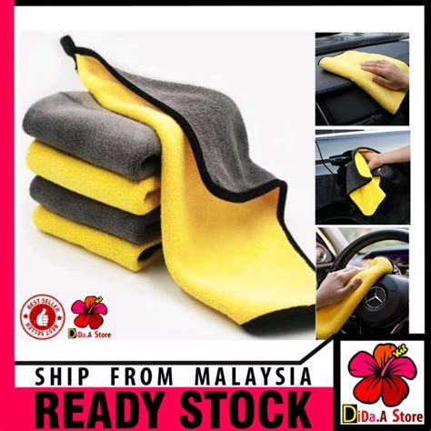 Kain Pengelap Kereta Microfiber Tuala Penyerap Kain Pembersih Kain Mop Cermin Tisu Lap Meja
