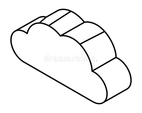 Cloud Computing Technology 3d Symbol In Black And White Stock Vector