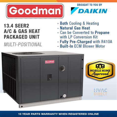 Goodman 3 Ton 40k Btu Central Ac Gas Package Unit System Gpgm3 13 4