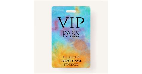 All Access Pass Logo Vip Event Id Badge Zazzle