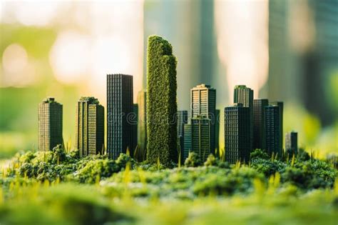 A Model Of A City Surrounded By Greenery Illustrates The Concept Of Sustainable Development