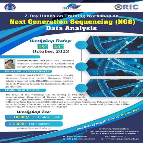 Two Day Workshop On Data Analysis For Next Generation Sequencing Ngs Events Markaz