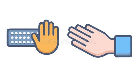 Two Hands Waving Goodbye Farewell Or Greeting Gesture Vector Design