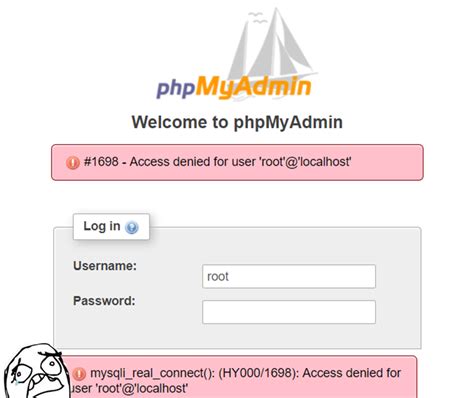 Tekaje Bhozar24 Mengatasi Login Root Di Phpmyadmin Error