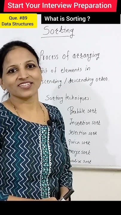 Programming Interview Question 89 What Is Sorting Shorts Youtubeshorts Viral Youtube