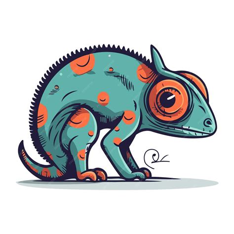 Premium Vector Cartoon Chameleon Vector Illustration Isolated On