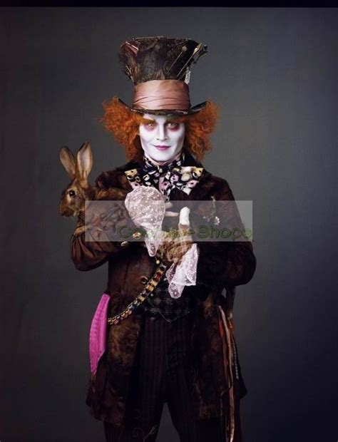 Custom Cheap Tim Burttons Alice In Wonderland Mad Hatter Brown Jacket With Shirt Cosplay Costume