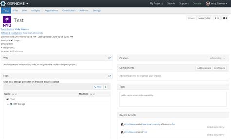 research project management using the open science framework
