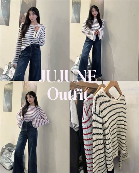 自選3 水袖條紋針織衫 Jujune