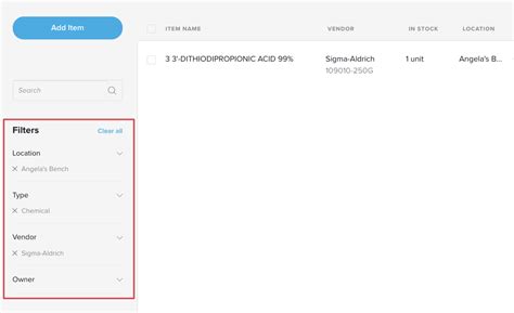 Search And Filter In Inventory Quartzy Support