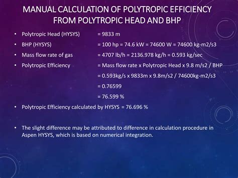 Presentation On Calculation Of Polytropic And Isentropic Efficiency Of