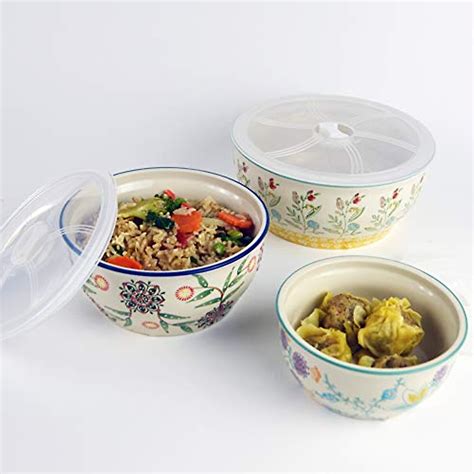 Euro Ceramica Ella 3 Piece Storage Bowls Set With Lids Stylish