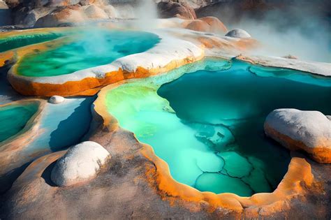 Premium Photo Hot Natural Springs In The National Park Generative Ai
