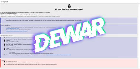 How To Remove Dewar Ransomware And Decrypt Dewar Files