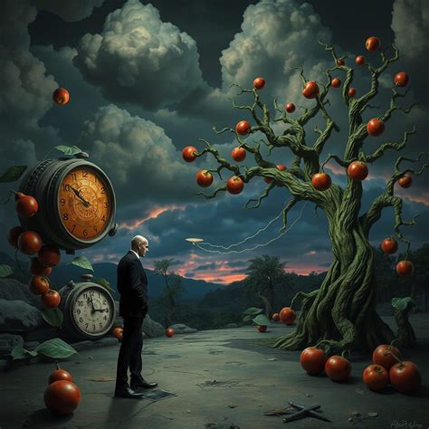 Surrealist Dreamscape With Melting Clockwork And E Ai Art