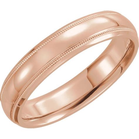 18k Rose Gold 4mm Half Round Shape Bridal Wedding Engagement