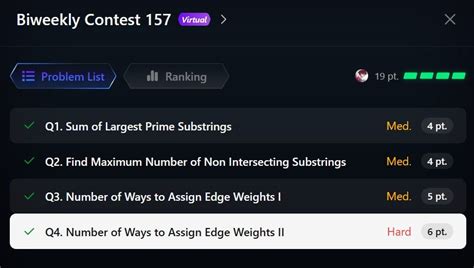 Solved All 4 Problems In Leetcode Contest 157 Sarwesh Parsewar Posted On The Topic Linkedin