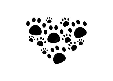Corazón Perro Pata Icono Logotipo Diseño Plantilla Vector Ilustración