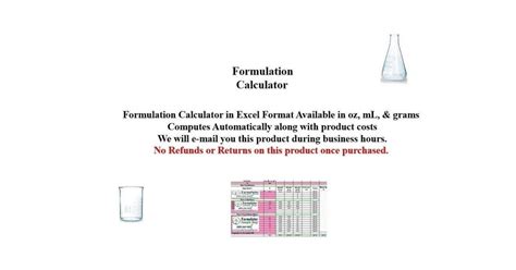 Formulation Calculators Formulator Sample Shop