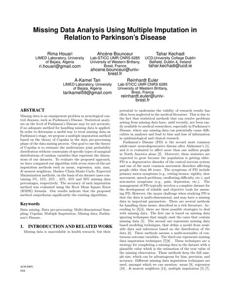 pdf missing data analysis using multiple imputation in relation to