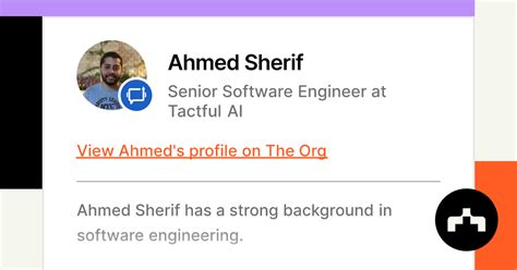 ahmed sherif senior software engineer at tactful ai the org